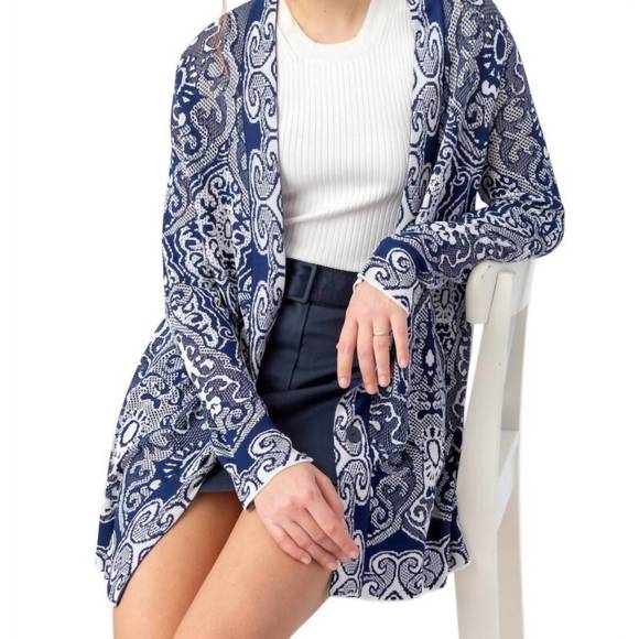 IVKO | Sweaters | New Ivko Filigree Jacquard Cardigan In Off White ...